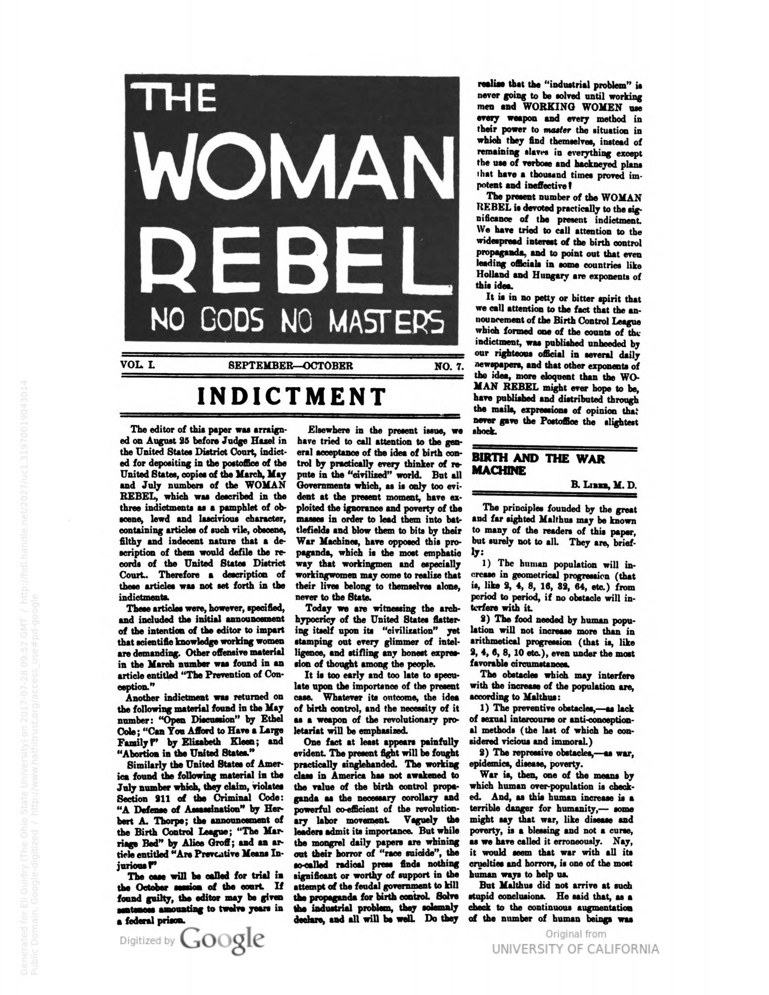 The Woman Rebel #1.07 | libcom.org